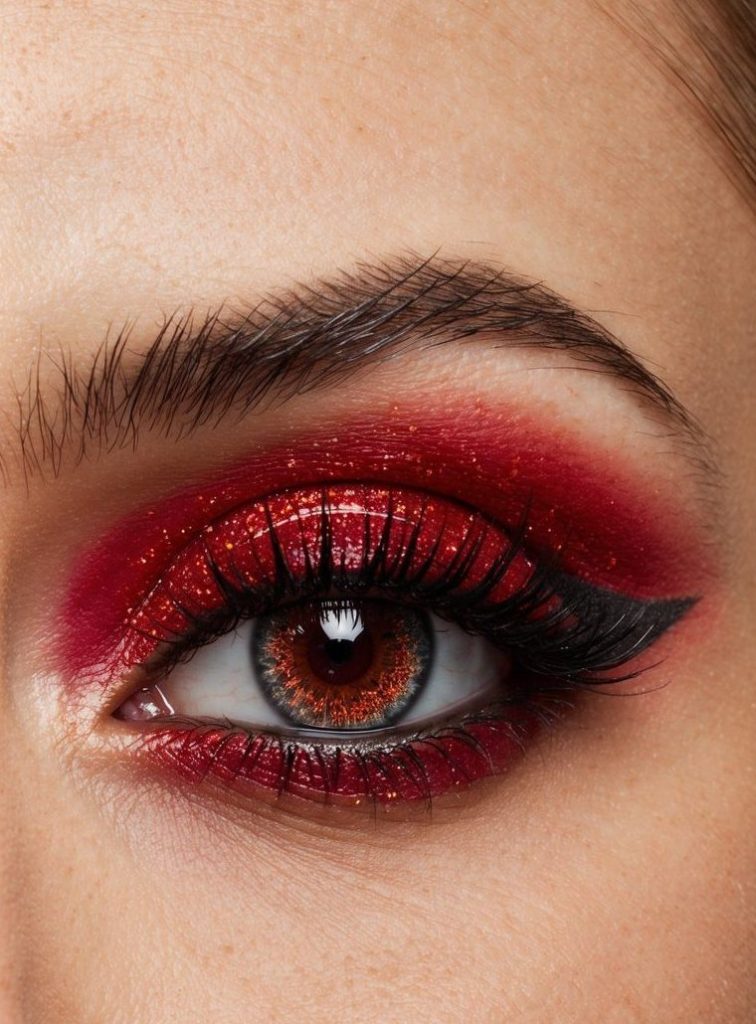 38 Red Eye Makeup Ideas To Spice Up Your Style