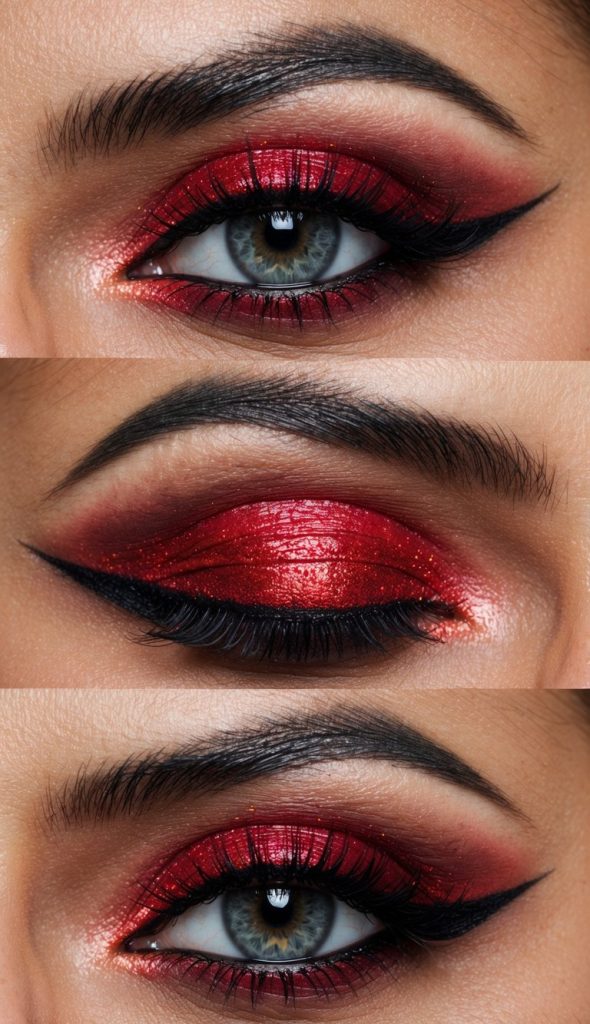 38 Red Eye Makeup Ideas To Spice Up Your Style