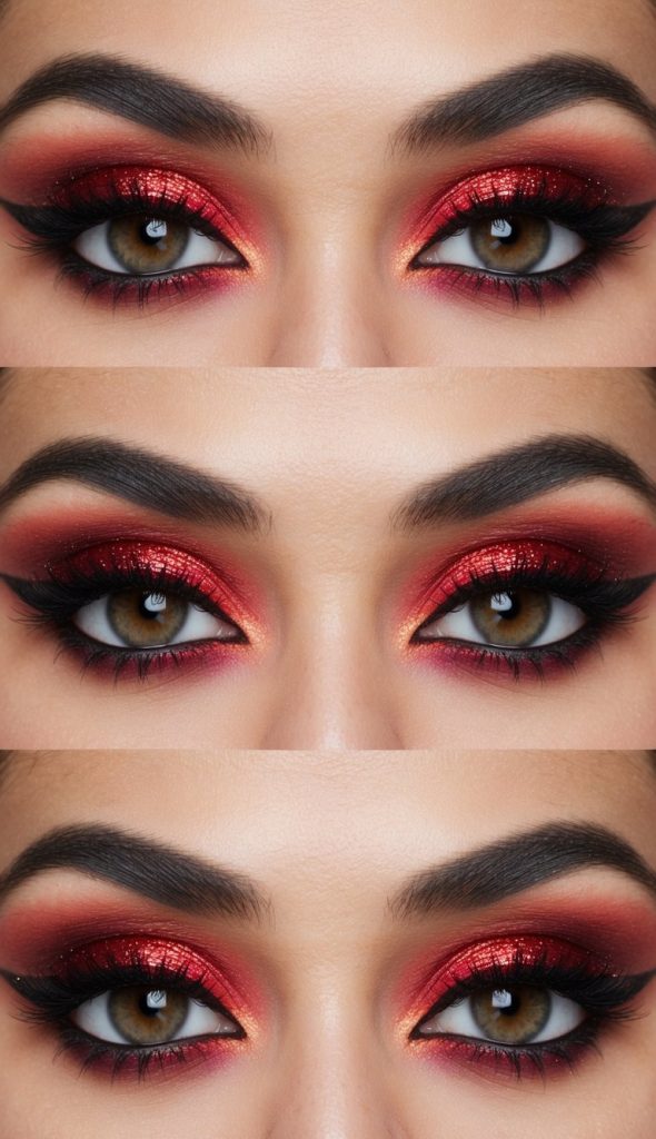 38 Red Eye Makeup Ideas To Spice Up Your Style