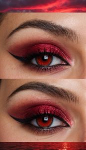 38 Red Eye Makeup Ideas To Spice Up Your Style