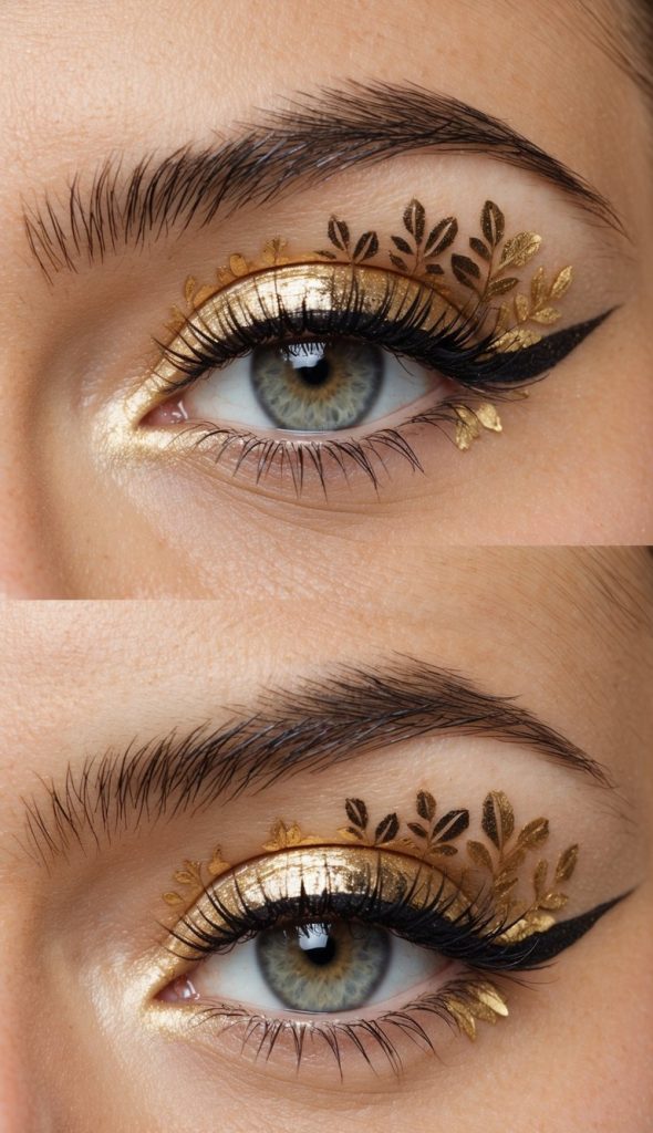 30 Lined Golden Eye Makeup Ideas: Dazzling Ways to Make Your Eyes Sparkle